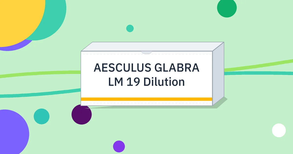 Symbolbild: Packung mit der Aufschrift AESCULUS GLABRA LM 19 Dilution (PZN 13299319) – Verfügbarkeit und Bezug in Apotheken in Frankfurt am Main