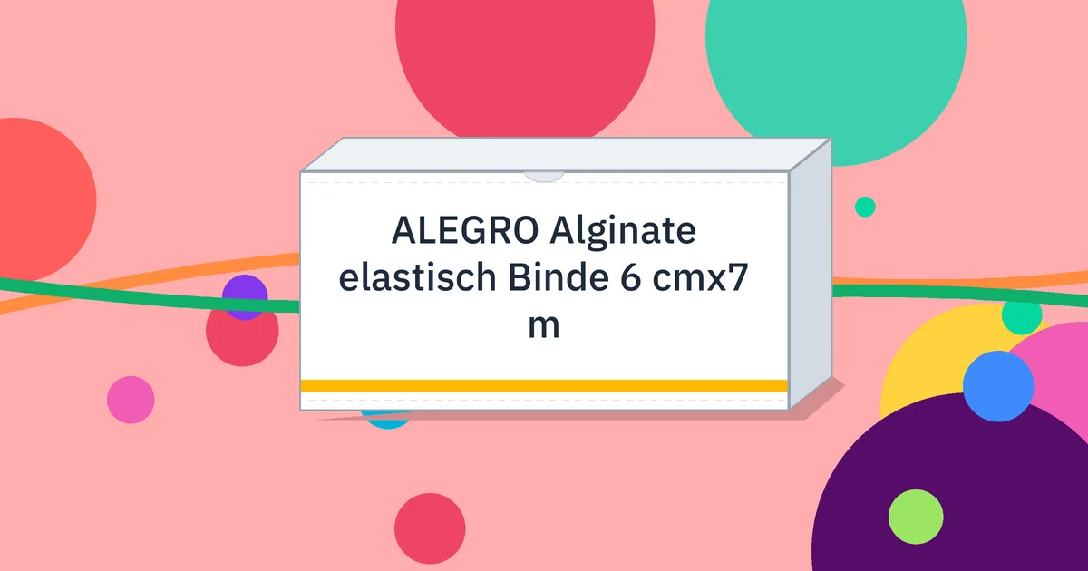 Symbolbild: Packung mit der Aufschrift ALEGRO Alginate elastisch Binde 6 cmx7 m (PZN 03645186) – Verfügbarkeit und Bezug in Apotheken in Frankfurt am Main