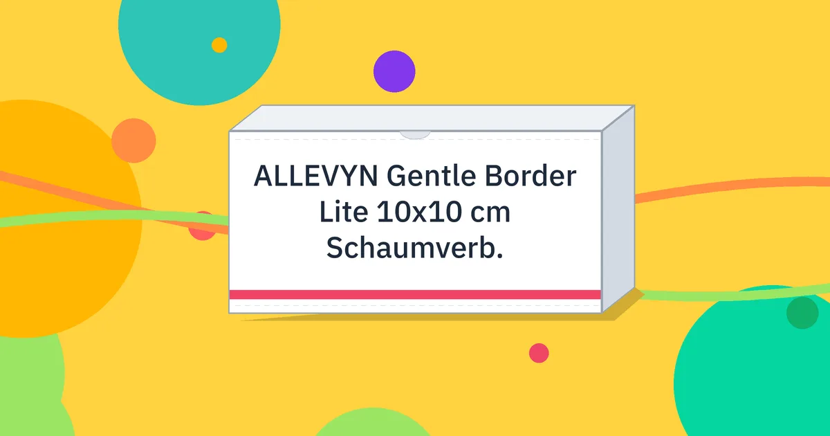 Symbolbild: Packung mit der Aufschrift ALLEVYN Gentle Border Lite 10x10 cm Schaumverb. (PZN 14306145) – Verfügbarkeit und Bezug in Apotheken in Frankfurt am Main
