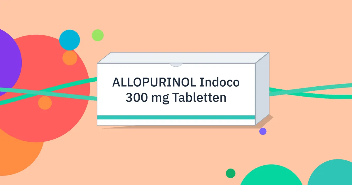 Symbolbild: Packung mit der Aufschrift ALLOPURINOL Indoco 300 mg Tabletten (PZN 16588604) – Verfügbarkeit und Bezug in Apotheken in Frankfurt am Main