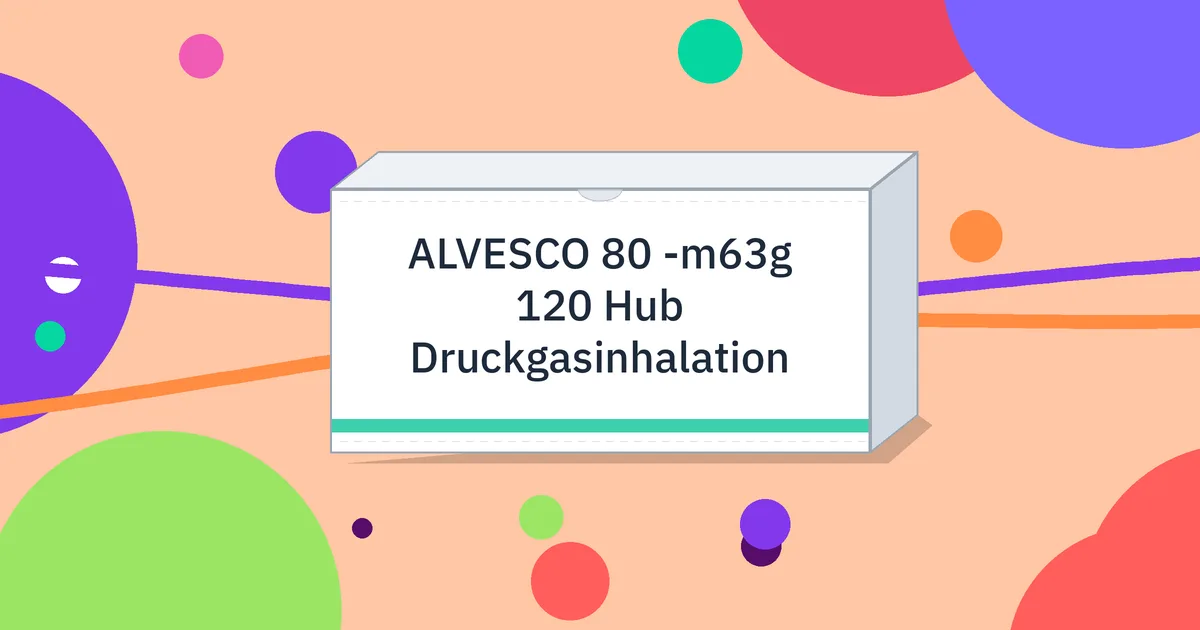 Symbolbild: Packung mit der Aufschrift ALVESCO 80 -m63g 120 Hub Druckgasinhalation (PZN 06562101) – Verfügbarkeit und Bezug in Apotheken in Frankfurt am Main