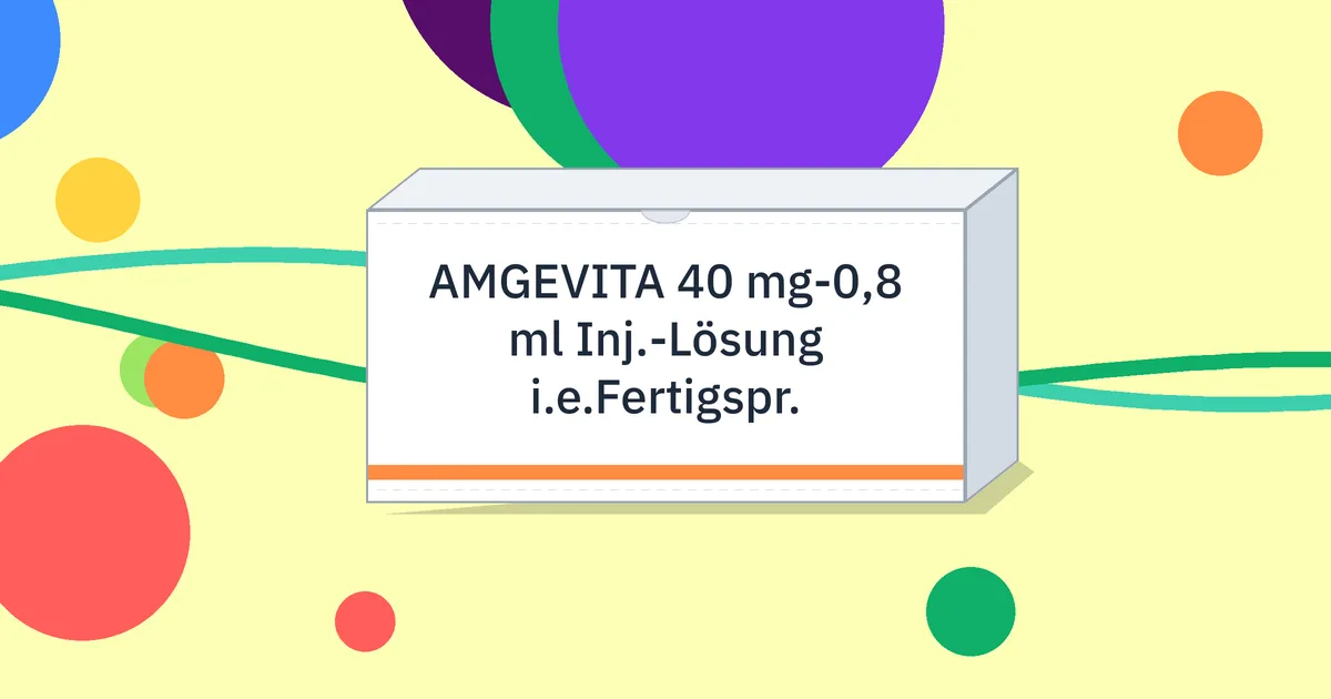 Symbolbild: Packung mit der Aufschrift AMGEVITA 40 mg-0,8 ml Inj.-Lösung i.e.Fertigspr. (PZN 15816032) – Verfügbarkeit und Bezug in Apotheken in Frankfurt am Main