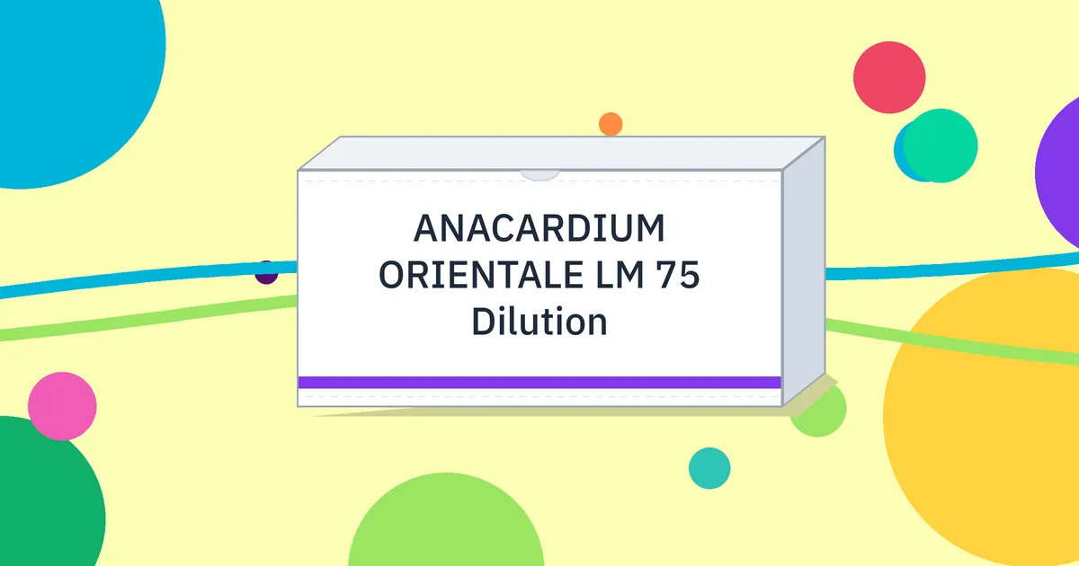 Symbolbild: Packung mit der Aufschrift ANACARDIUM ORIENTALE LM 75 Dilution (PZN 12762206) – Verfügbarkeit und Bezug in Apotheken in Frankfurt am Main