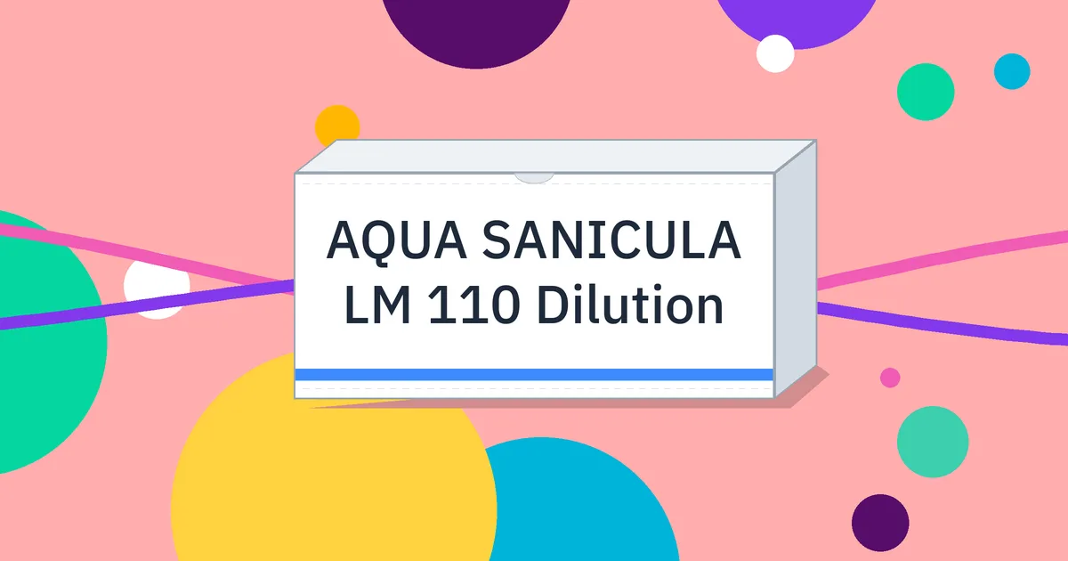 Symbolbild: Packung mit der Aufschrift AQUA SANICULA LM 110 Dilution (PZN 13382552) – Verfügbarkeit und Bezug in Apotheken in Frankfurt am Main