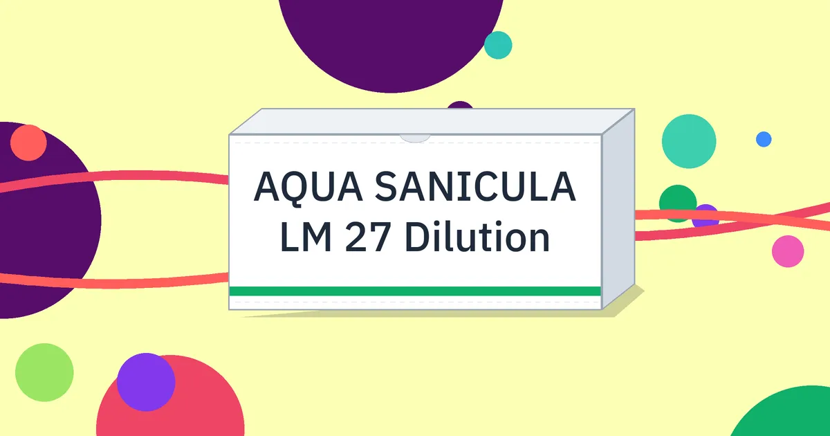 Symbolbild: Packung mit der Aufschrift AQUA SANICULA LM 27 Dilution (PZN 13382291) – Verfügbarkeit und Bezug in Apotheken in Frankfurt am Main