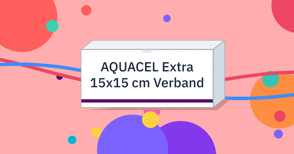 Symbolbild: Packung mit der Aufschrift AQUACEL Extra 15x15 cm Verband (PZN 10261167) – Verfügbarkeit und Bezug in Apotheken in Frankfurt am Main