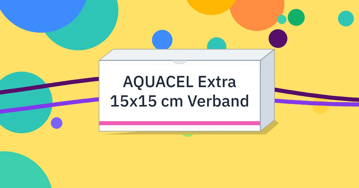Symbolbild: Packung mit der Aufschrift AQUACEL Extra 15x15 cm Verband (PZN 10751291) – Verfügbarkeit und Bezug in Apotheken in Frankfurt am Main