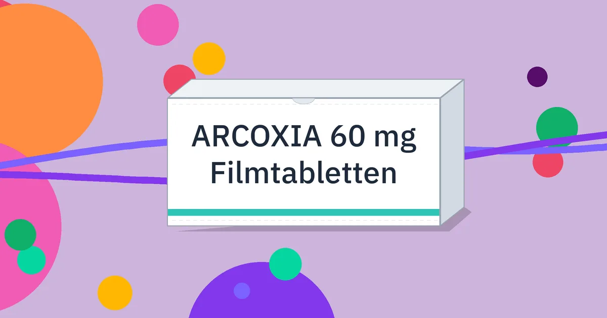 Symbolbild: Packung mit der Aufschrift ARCOXIA 60 mg Filmtabletten (PZN 06580702) – Verfügbarkeit und Bezug in Apotheken in Frankfurt am Main