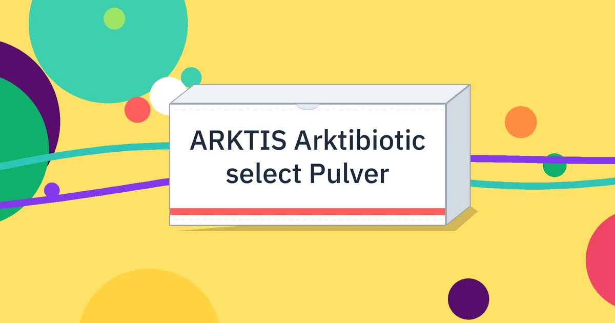 Symbolbild: Packung mit der Aufschrift ARKTIS Arktibiotic select Pulver (PZN 16024095) – Verfügbarkeit und Bezug in Apotheken in Frankfurt am Main