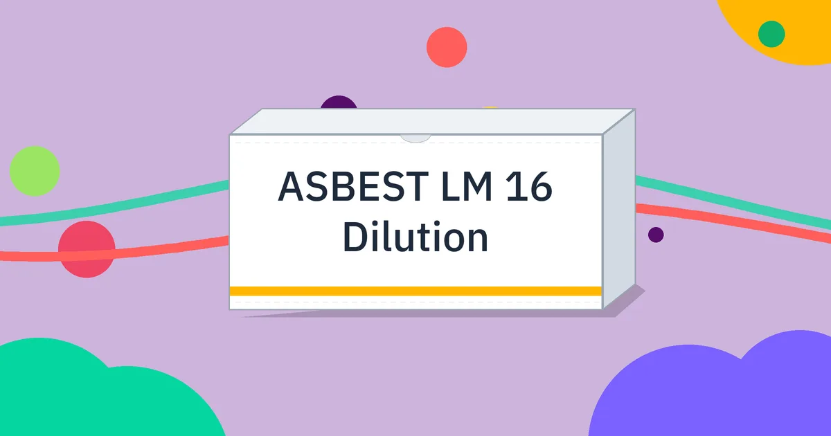 Symbolbild: Packung mit der Aufschrift ASBEST LM 16 Dilution (PZN 13398398) – Verfügbarkeit und Bezug in Apotheken in Frankfurt am Main