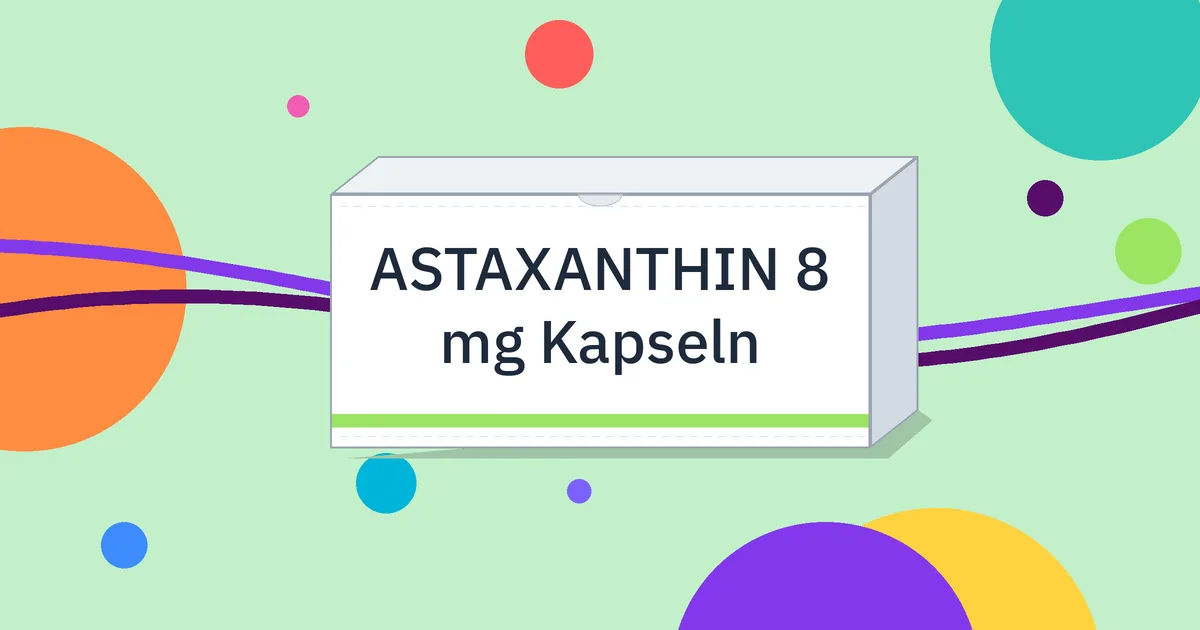 Symbolbild: Packung mit der Aufschrift ASTAXANTHIN 8 mg Kapseln (PZN 16044152) – Verfügbarkeit und Bezug in Apotheken in Frankfurt am Main