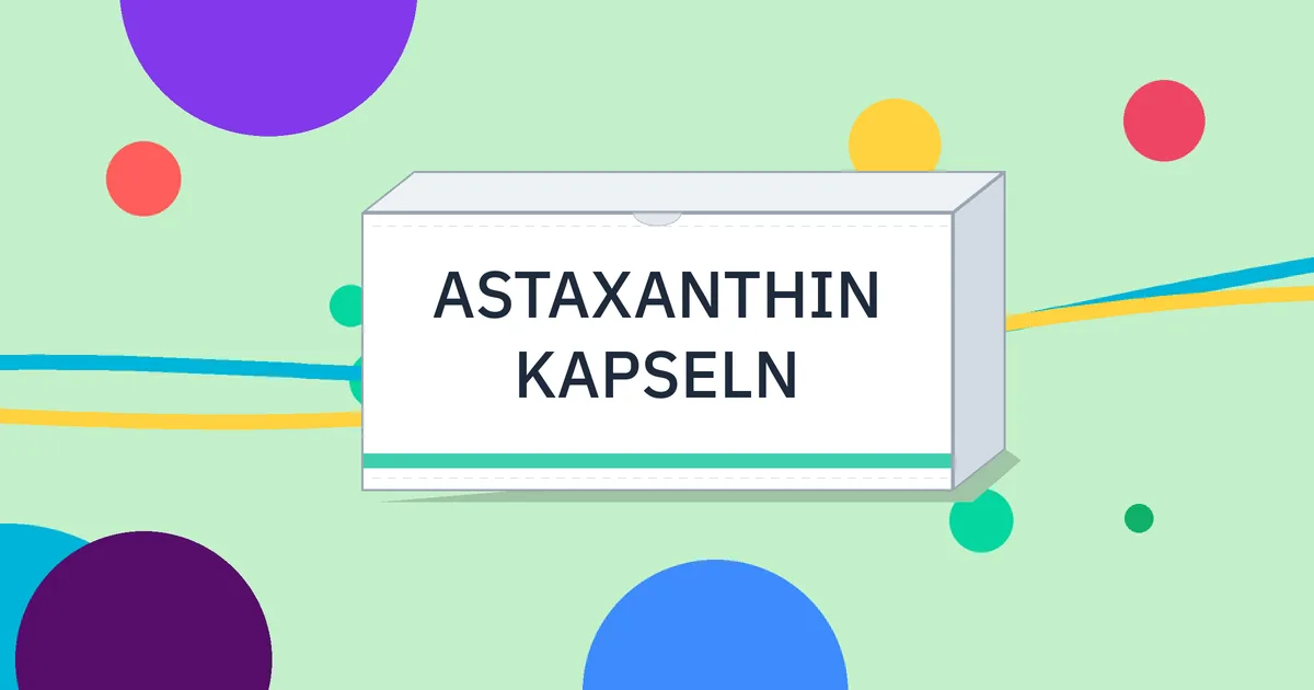 Symbolbild: Packung mit der Aufschrift ASTAXANTHIN KAPSELN (PZN 14418766) – Verfügbarkeit und Bezug in Apotheken in Frankfurt am Main
