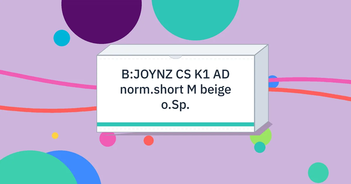 Symbolbild: Packung mit der Aufschrift B:JOYNZ CS K1 AD norm.short M beige o.Sp. (PZN 20528039) – Verfügbarkeit und Bezug in Apotheken in Frankfurt am Main