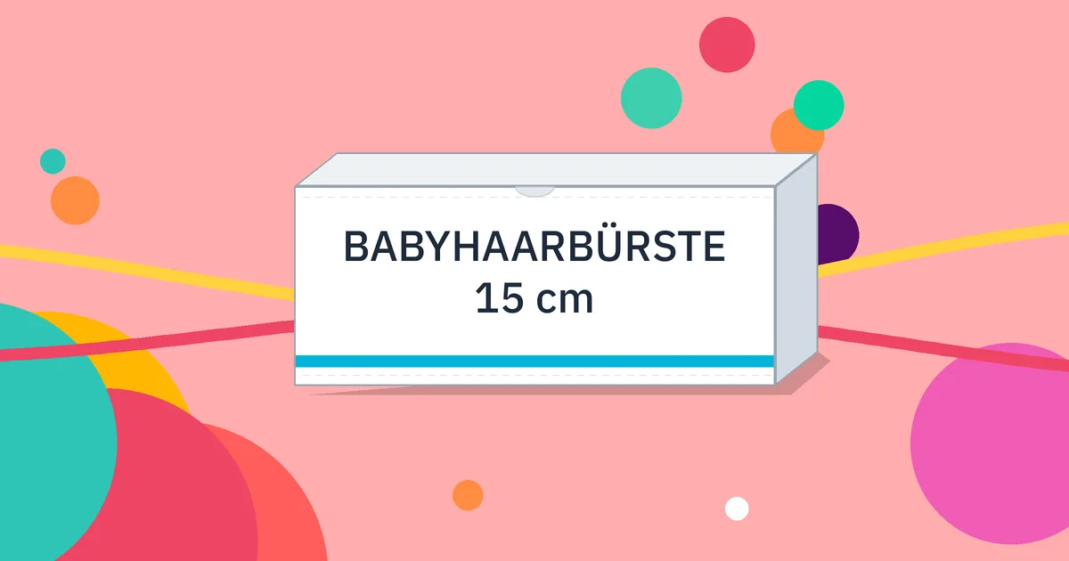 Symbolbild: Packung mit der Aufschrift BABYHAARBÜRSTE 15 cm (PZN 17289507) – Verfügbarkeit und Bezug in Apotheken in Frankfurt am Main