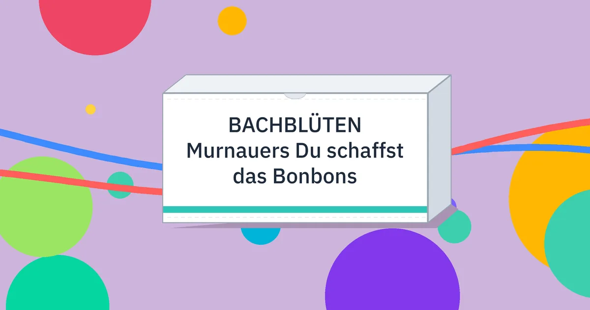 Symbolbild: Packung mit der Aufschrift BACHBLÜTEN Murnauers Du schaffst das Bonbons (PZN 09706687) – Verfügbarkeit und Bezug in Apotheken in Frankfurt am Main