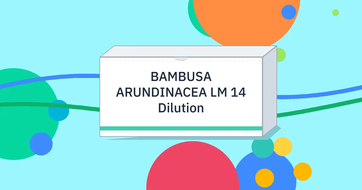 Symbolbild: Packung mit der Aufschrift BAMBUSA ARUNDINACEA LM 14 Dilution (PZN 12787666) – Verfügbarkeit und Bezug in Apotheken in Frankfurt am Main