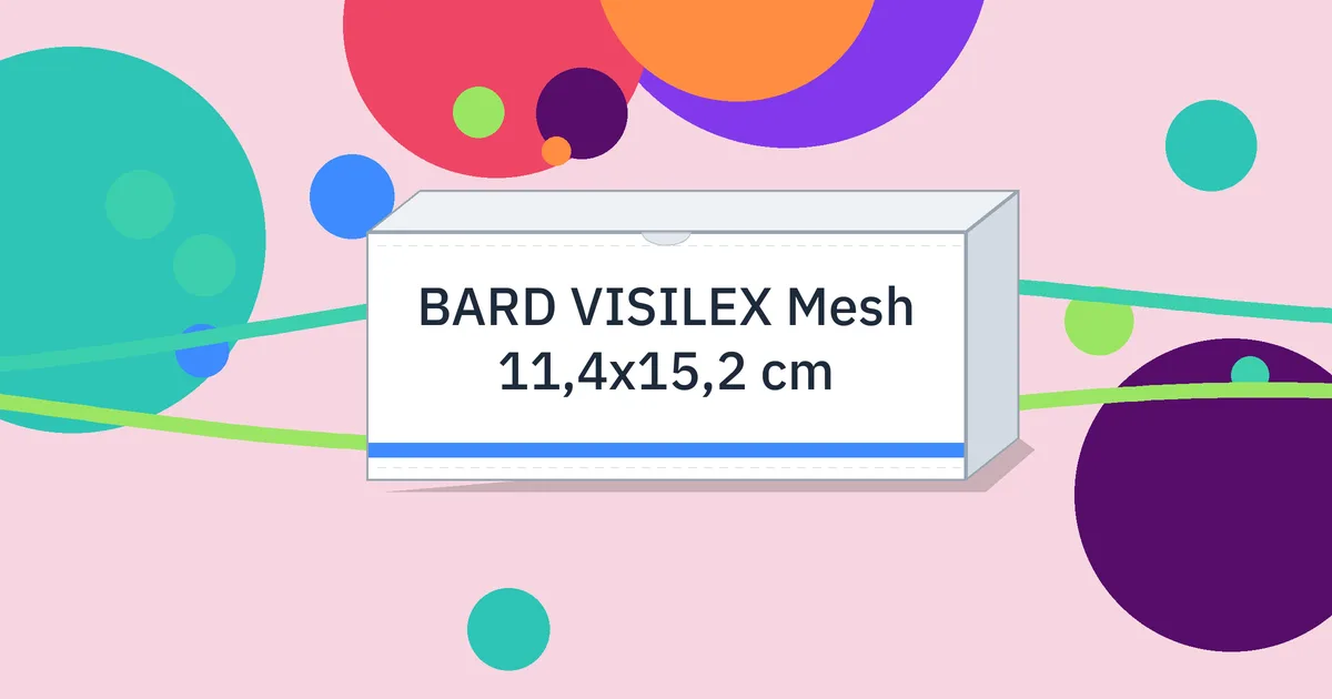 Symbolbild: Packung mit der Aufschrift BARD VISILEX Mesh 11,4x15,2 cm (PZN 03751250) – Verfügbarkeit und Bezug in Apotheken in Frankfurt am Main