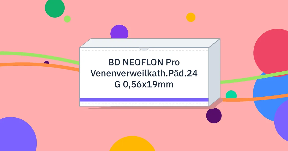 Symbolbild: Packung mit der Aufschrift BD NEOFLON Pro Venenverweilkath.Päd.24 G 0,56x19mm (PZN 18272845) – Verfügbarkeit und Bezug in Apotheken in Frankfurt am Main