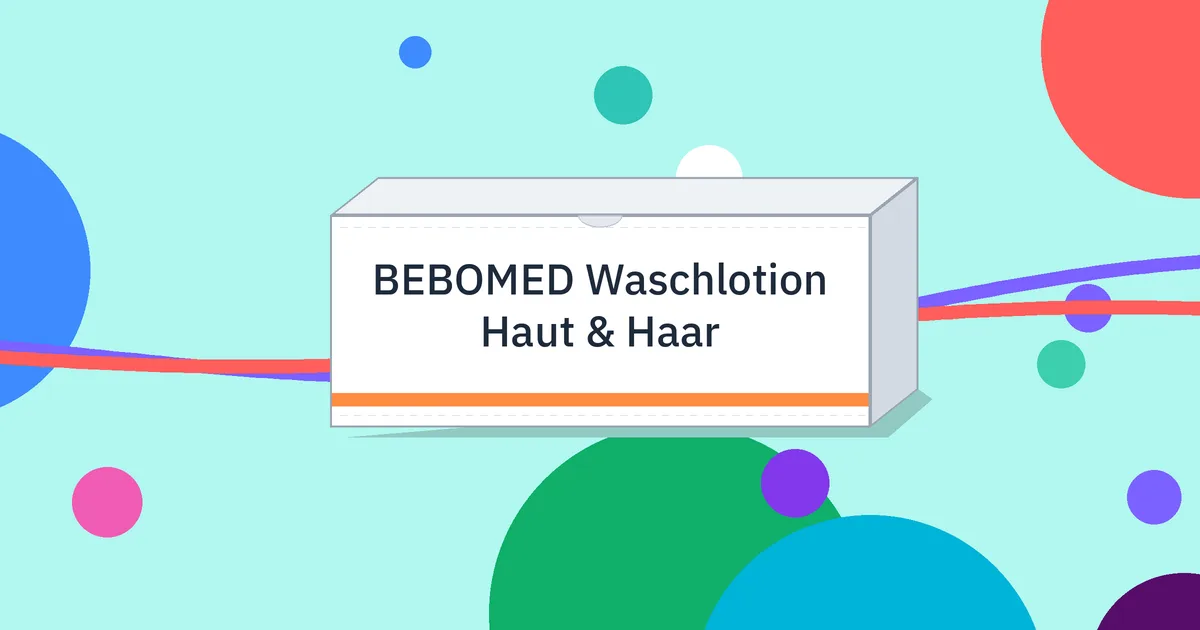 Symbolbild: Packung mit der Aufschrift BEBOMED Waschlotion Haut & Haar (PZN 18256898) – Verfügbarkeit und Bezug in Apotheken in Frankfurt am Main