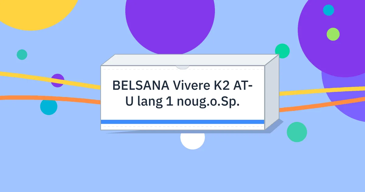 Symbolbild: Packung mit der Aufschrift BELSANA Vivere K2 AT-U lang 1 noug.o.Sp. (PZN 08534764) – Verfügbarkeit und Bezug in Apotheken in Frankfurt am Main