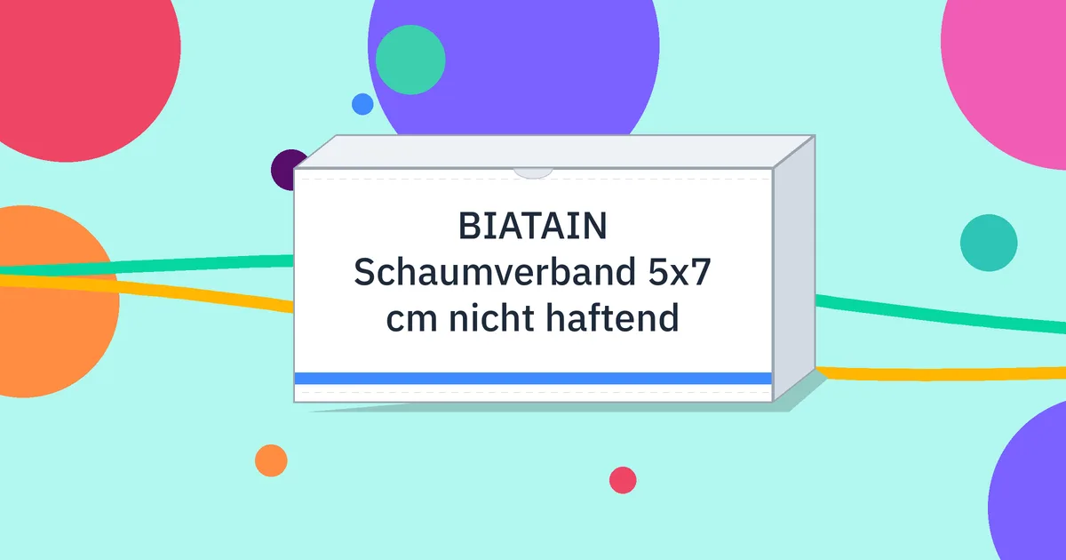 Symbolbild: Packung mit der Aufschrift BIATAIN Schaumverband 5x7 cm nicht haftend (PZN 20658049) – Verfügbarkeit und Bezug in Apotheken in Frankfurt am Main