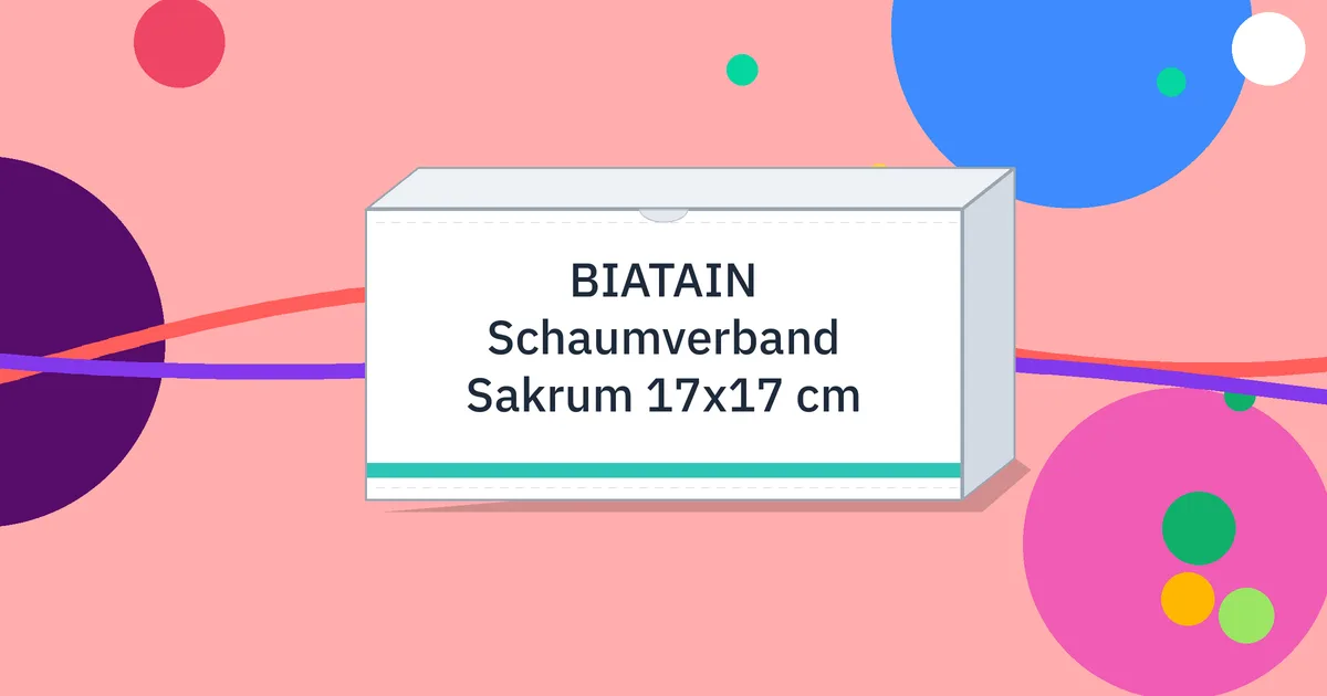 Symbolbild: Packung mit der Aufschrift BIATAIN Schaumverband Sakrum 17x17 cm (PZN 18268329) – Verfügbarkeit und Bezug in Apotheken in Frankfurt am Main