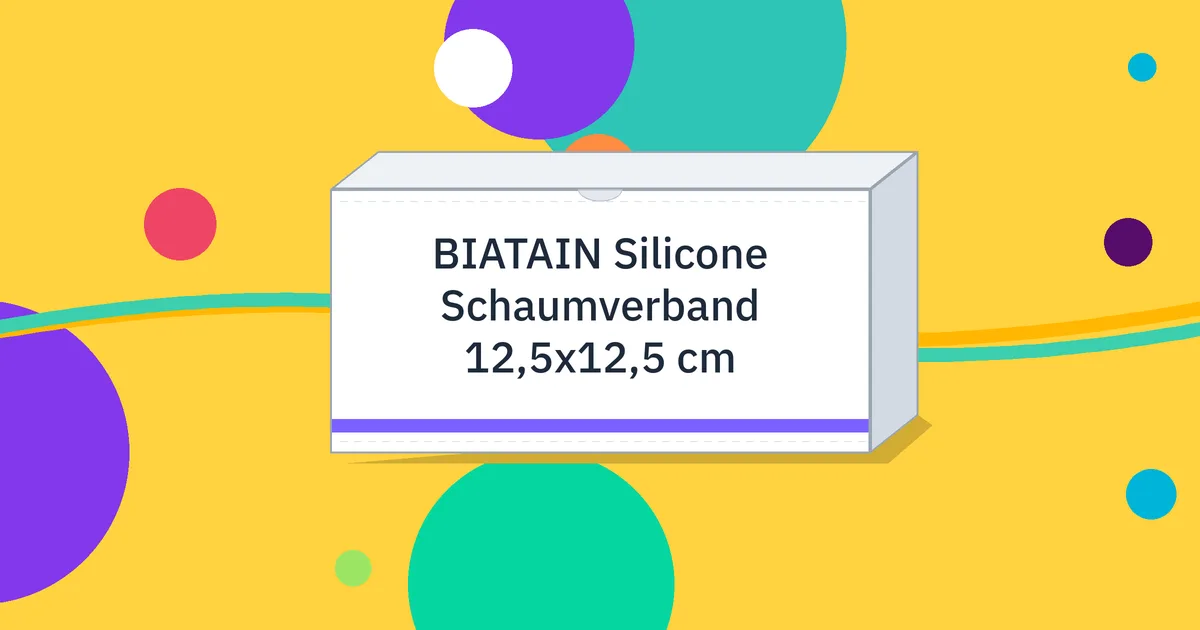 Symbolbild: Packung mit der Aufschrift BIATAIN Silicone Schaumverband 12,5x12,5 cm (PZN 17255916) – Verfügbarkeit und Bezug in Apotheken in Frankfurt am Main