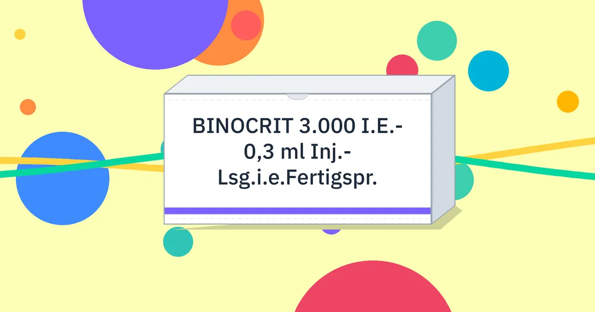 Symbolbild: Packung mit der Aufschrift BINOCRIT 3.000 I.E.-0,3 ml Inj.-Lsg.i.e.Fertigspr. (PZN 19341092) – Verfügbarkeit und Bezug in Apotheken in Frankfurt am Main