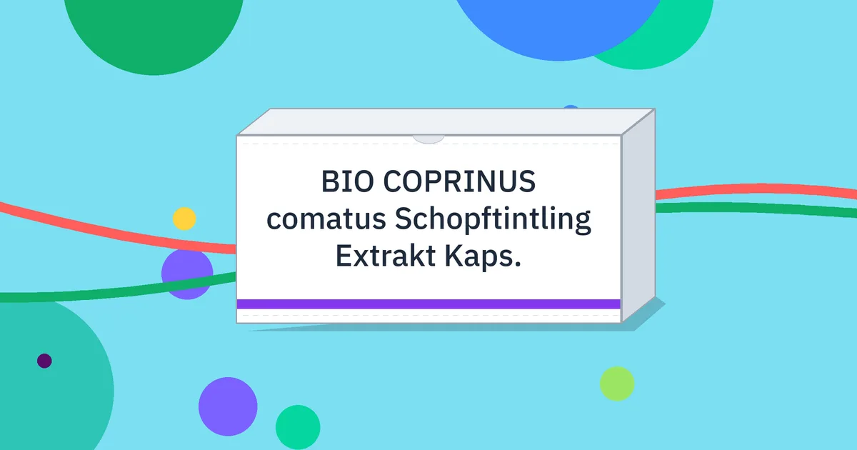 Symbolbild: Packung mit der Aufschrift BIO COPRINUS comatus Schopftintling Extrakt Kaps. (PZN 15544668) – Verfügbarkeit und Bezug in Apotheken in Frankfurt am Main
