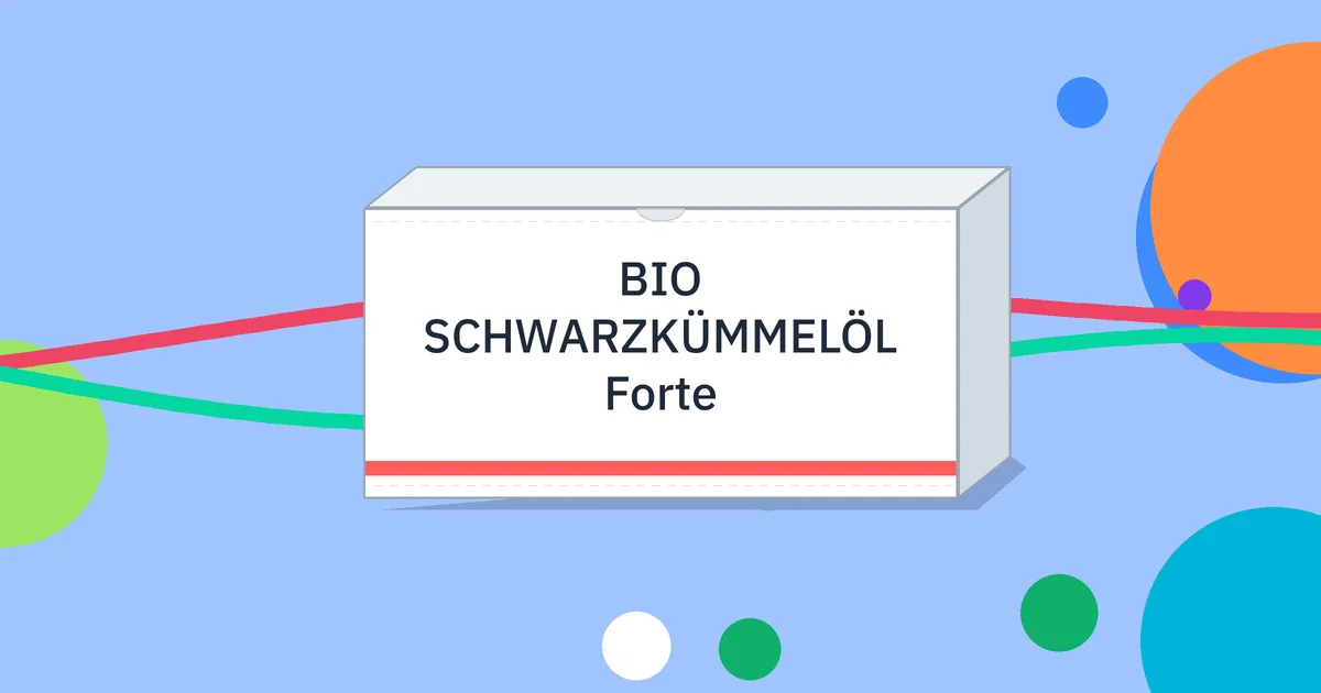 Symbolbild: Packung mit der Aufschrift BIO SCHWARZKÜMMELÖL Forte (PZN 20385841) – Verfügbarkeit und Bezug in Apotheken in Frankfurt am Main