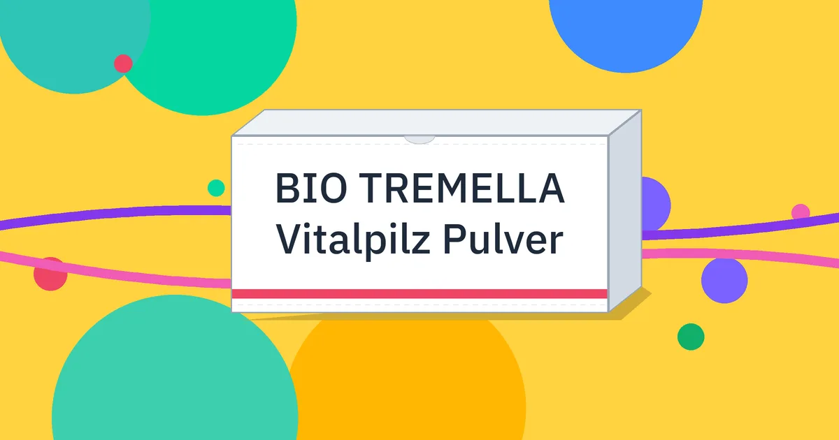 Symbolbild: Packung mit der Aufschrift BIO TREMELLA Vitalpilz Pulver (PZN 19825074) – Verfügbarkeit und Bezug in Apotheken in Frankfurt am Main