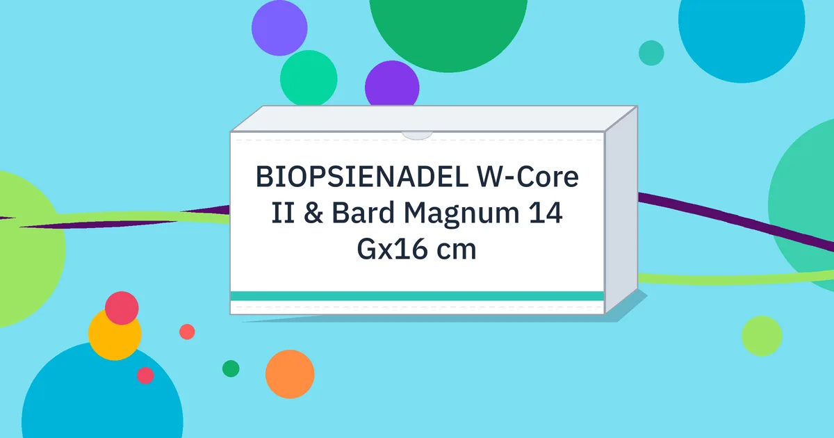 Symbolbild: Packung mit der Aufschrift BIOPSIENADEL W-Core II & Bard Magnum 14 Gx16 cm (PZN 19351788) – Verfügbarkeit und Bezug in Apotheken in Frankfurt am Main