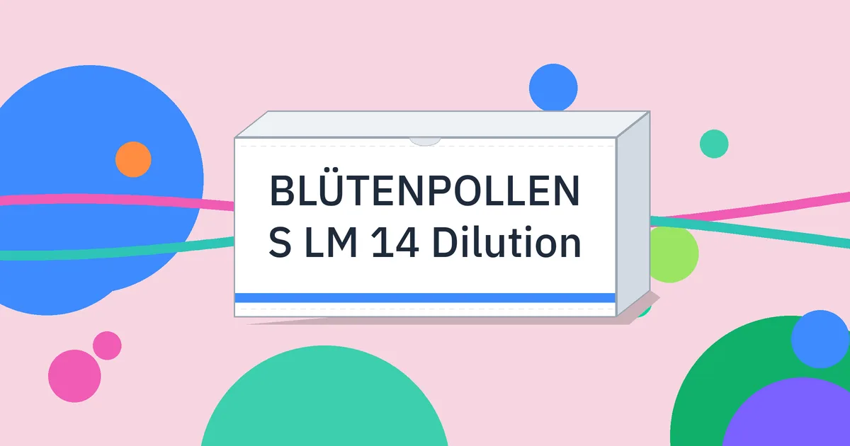 Symbolbild: Packung mit der Aufschrift BLÜTENPOLLEN S LM 14 Dilution (PZN 12795223) – Verfügbarkeit und Bezug in Apotheken in Frankfurt am Main