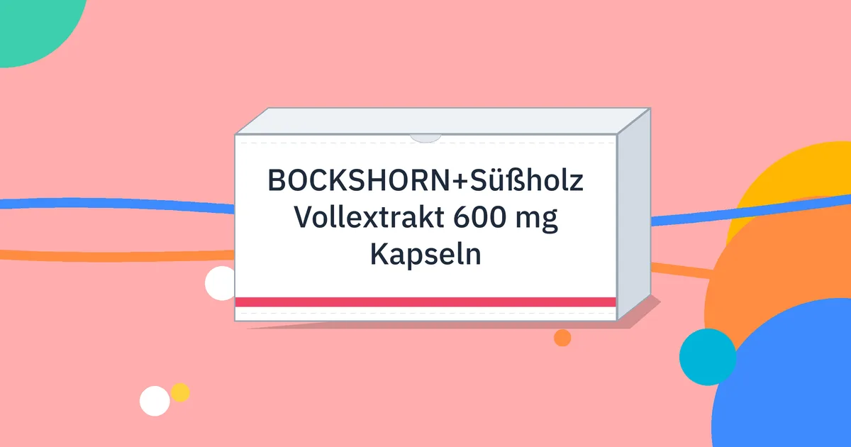 Symbolbild: Packung mit der Aufschrift BOCKSHORN+Süßholz Vollextrakt 600 mg Kapseln (PZN 12451162) – Verfügbarkeit und Bezug in Apotheken in Frankfurt am Main