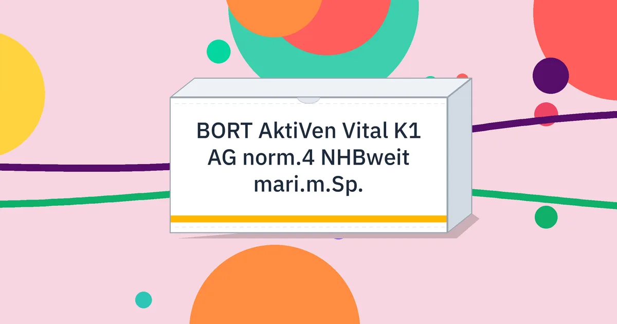 Symbolbild: Packung mit der Aufschrift BORT AktiVen Vital K1 AG norm.4 NHBweit mari.m.Sp. (PZN 13732621) – Verfügbarkeit und Bezug in Apotheken in Frankfurt am Main
