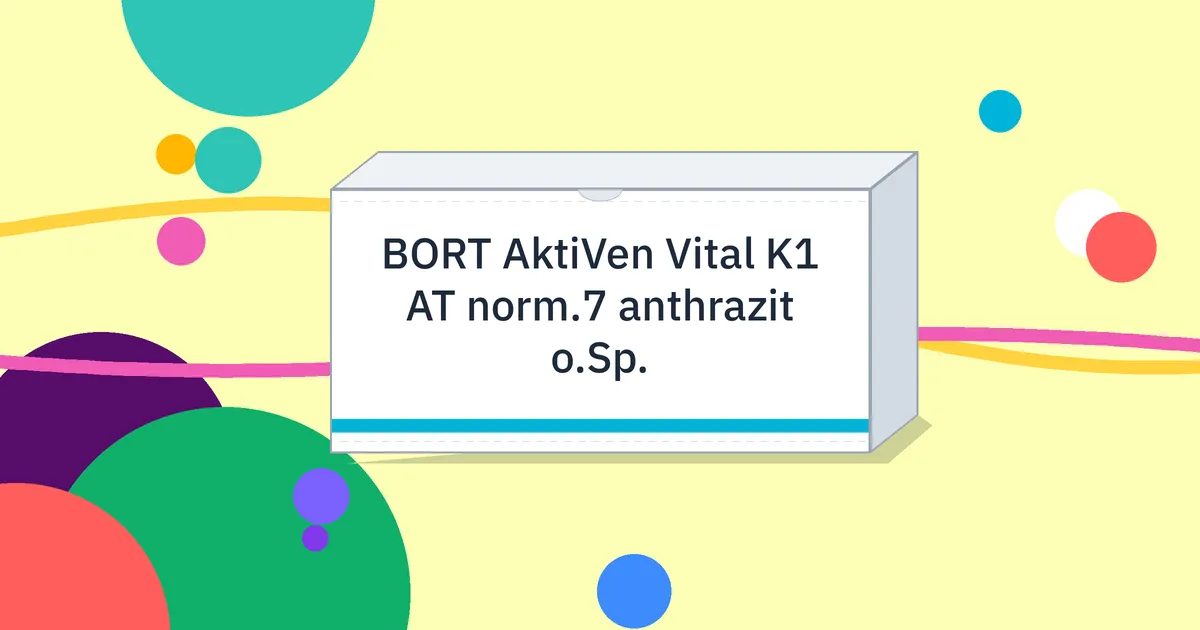 Symbolbild: Packung mit der Aufschrift BORT AktiVen Vital K1 AT norm.7 anthrazit o.Sp. (PZN 13742387) – Verfügbarkeit und Bezug in Apotheken in Frankfurt am Main
