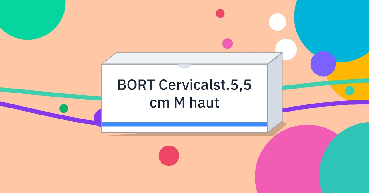 Symbolbild: Packung mit der Aufschrift BORT Cervicalst.5,5 cm M haut (PZN 10206955) – Verfügbarkeit und Bezug in Apotheken in Frankfurt am Main