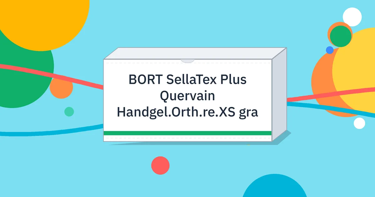Symbolbild: Packung mit der Aufschrift BORT SellaTex Plus Quervain Handgel.Orth.re.XS gra (PZN 19634954) – Verfügbarkeit und Bezug in Apotheken in Frankfurt am Main