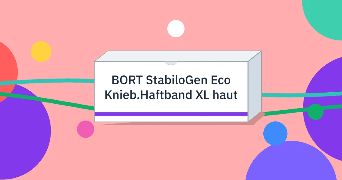 Symbolbild: Packung mit der Aufschrift BORT StabiloGen Eco Knieb.Haftband XL haut (PZN 13424405) – Verfügbarkeit und Bezug in Apotheken in Frankfurt am Main