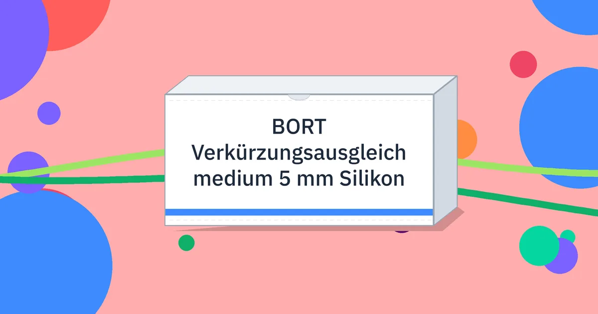 Symbolbild: Packung mit der Aufschrift BORT Verkürzungsausgleich medium 5 mm Silikon (PZN 01795421) – Verfügbarkeit und Bezug in Apotheken in Frankfurt am Main