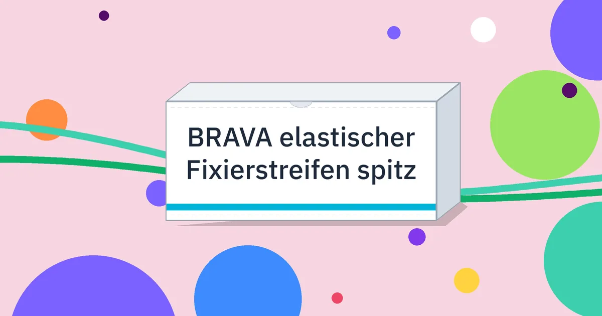 Symbolbild: Packung mit der Aufschrift BRAVA elastischer Fixierstreifen spitz (PZN 15566919) – Verfügbarkeit und Bezug in Apotheken in Frankfurt am Main
