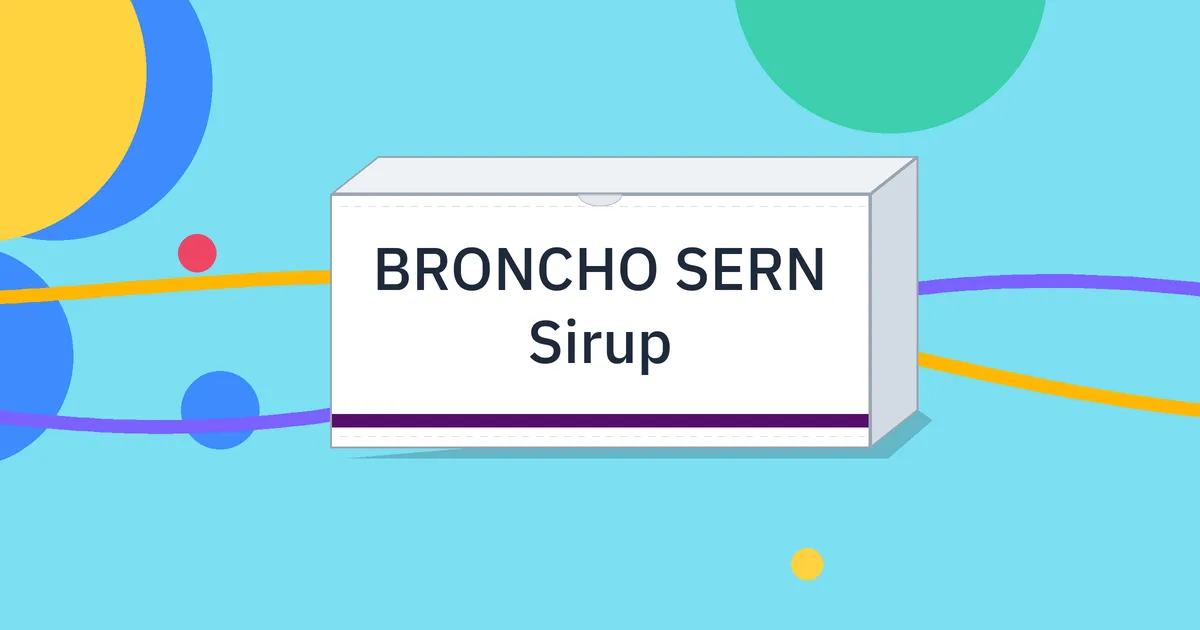 Symbolbild: Packung mit der Aufschrift BRONCHO SERN Sirup (PZN 04629657) – Verfügbarkeit und Bezug in Apotheken in Frankfurt am Main