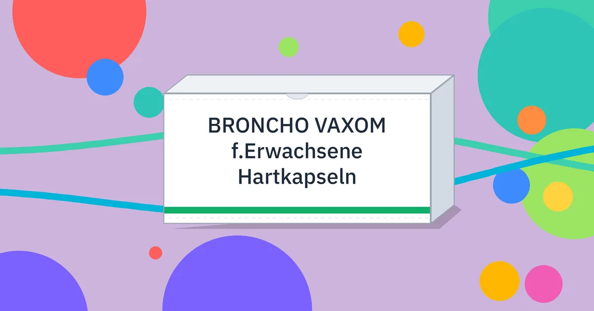 Symbolbild: Packung mit der Aufschrift BRONCHO VAXOM f.Erwachsene Hartkapseln (PZN 11553937) – Verfügbarkeit und Bezug in Apotheken in Frankfurt am Main