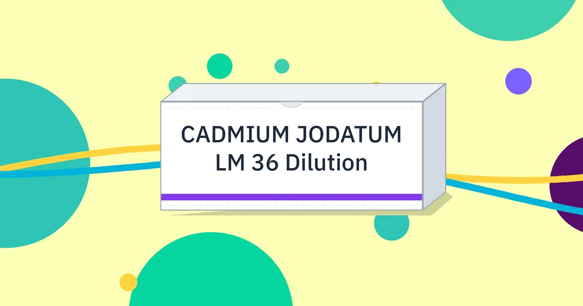 Symbolbild: Packung mit der Aufschrift CADMIUM JODATUM LM 36 Dilution (PZN 12798546) – Verfügbarkeit und Bezug in Apotheken in Frankfurt am Main