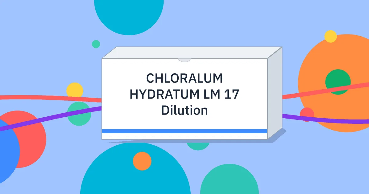 Symbolbild: Packung mit der Aufschrift CHLORALUM HYDRATUM LM 17 Dilution (PZN 13444158) – Verfügbarkeit und Bezug in Apotheken in Frankfurt am Main
