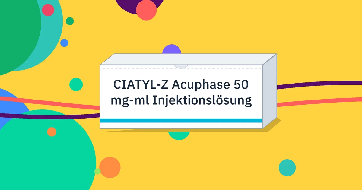 Symbolbild: Packung mit der Aufschrift CIATYL-Z Acuphase 50 mg-ml Injektionslösung (PZN 17580183) – Verfügbarkeit und Bezug in Apotheken in Frankfurt am Main