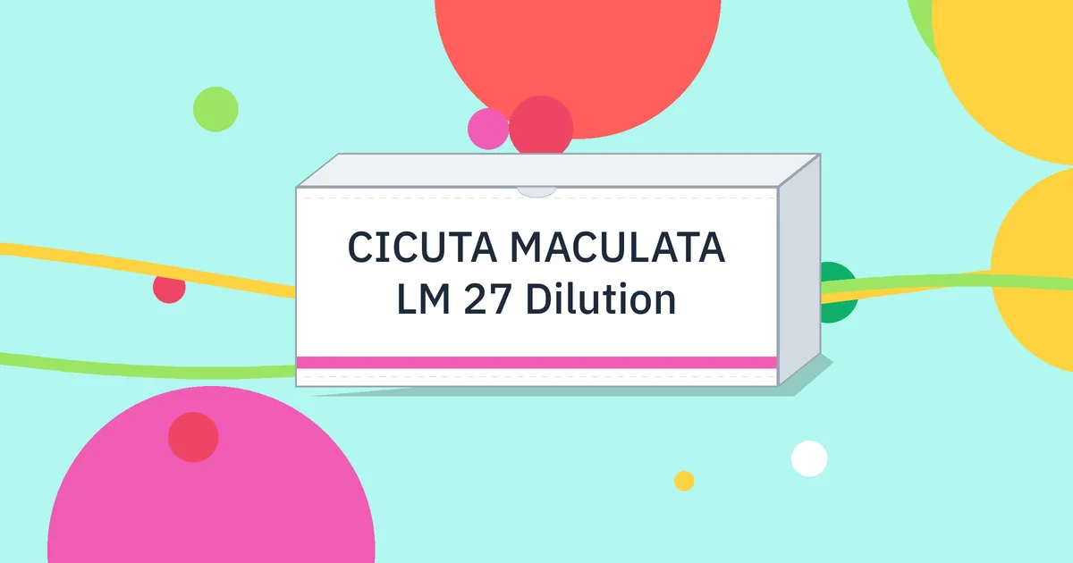 Symbolbild: Packung mit der Aufschrift CICUTA MACULATA LM 27 Dilution (PZN 12818438) – Verfügbarkeit und Bezug in Apotheken in Frankfurt am Main