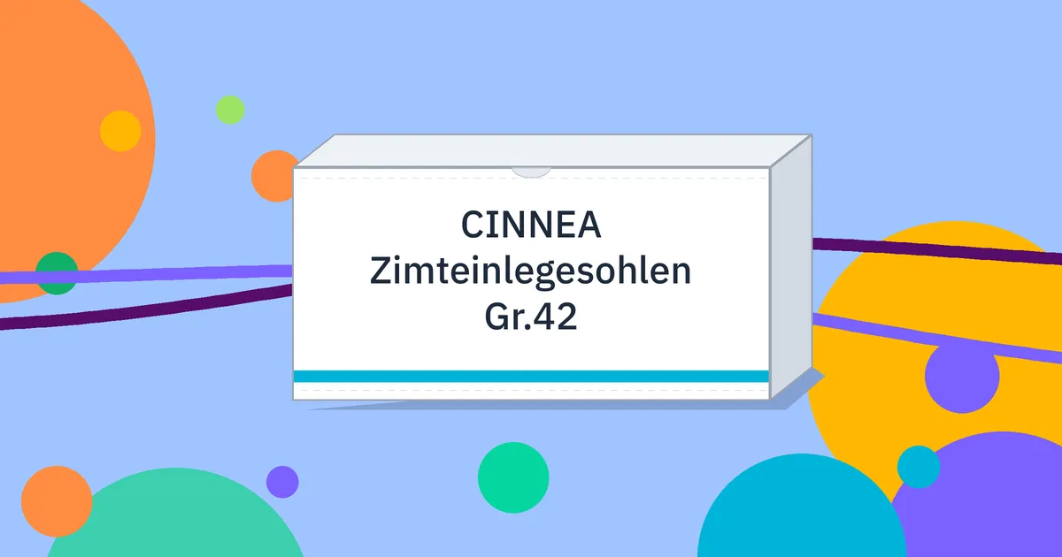 Symbolbild: Packung mit der Aufschrift CINNEA Zimteinlegesohlen Gr.42 (PZN 01909586) – Verfügbarkeit und Bezug in Apotheken in Frankfurt am Main
