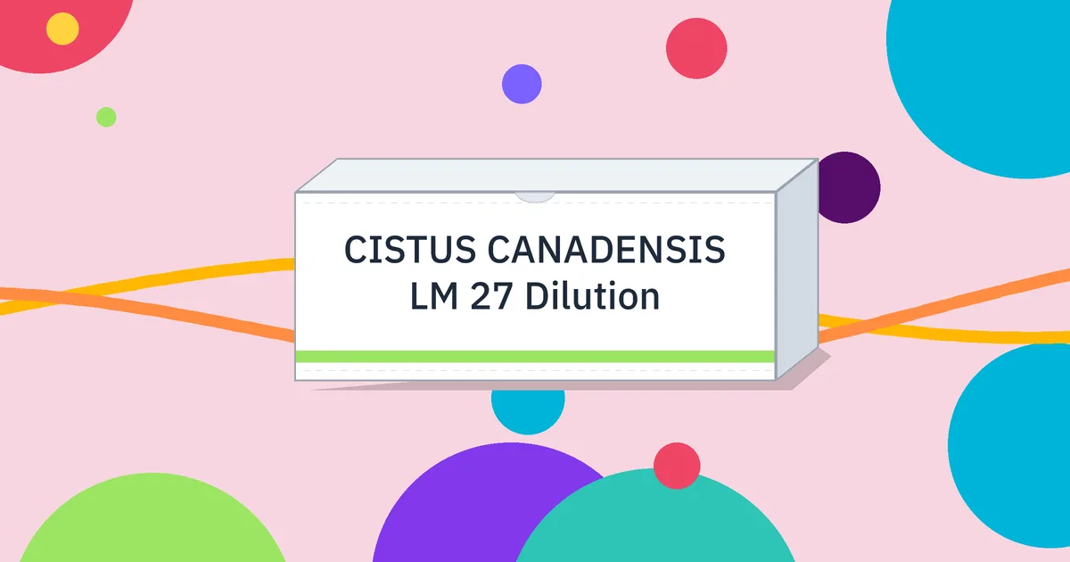 Symbolbild: Packung mit der Aufschrift CISTUS CANADENSIS LM 27 Dilution (PZN 12821481) – Verfügbarkeit und Bezug in Apotheken in Frankfurt am Main