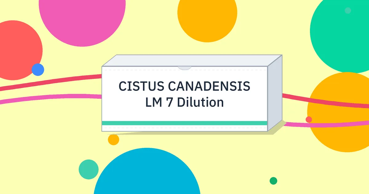 Symbolbild: Packung mit der Aufschrift CISTUS CANADENSIS LM 7 Dilution (PZN 12821239) – Verfügbarkeit und Bezug in Apotheken in Frankfurt am Main